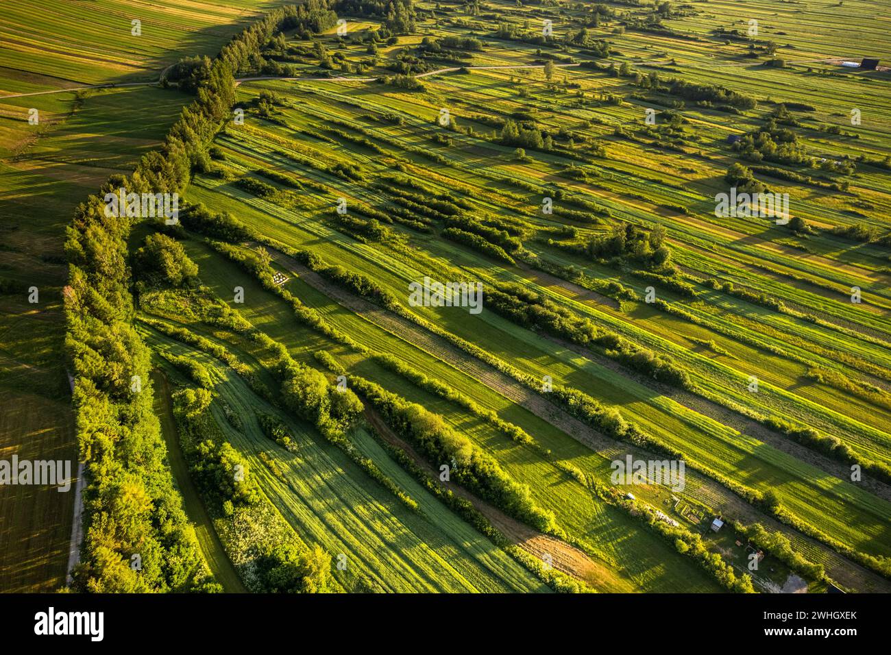 Aerial view farm fields hi-res stock photography and images - Alamy