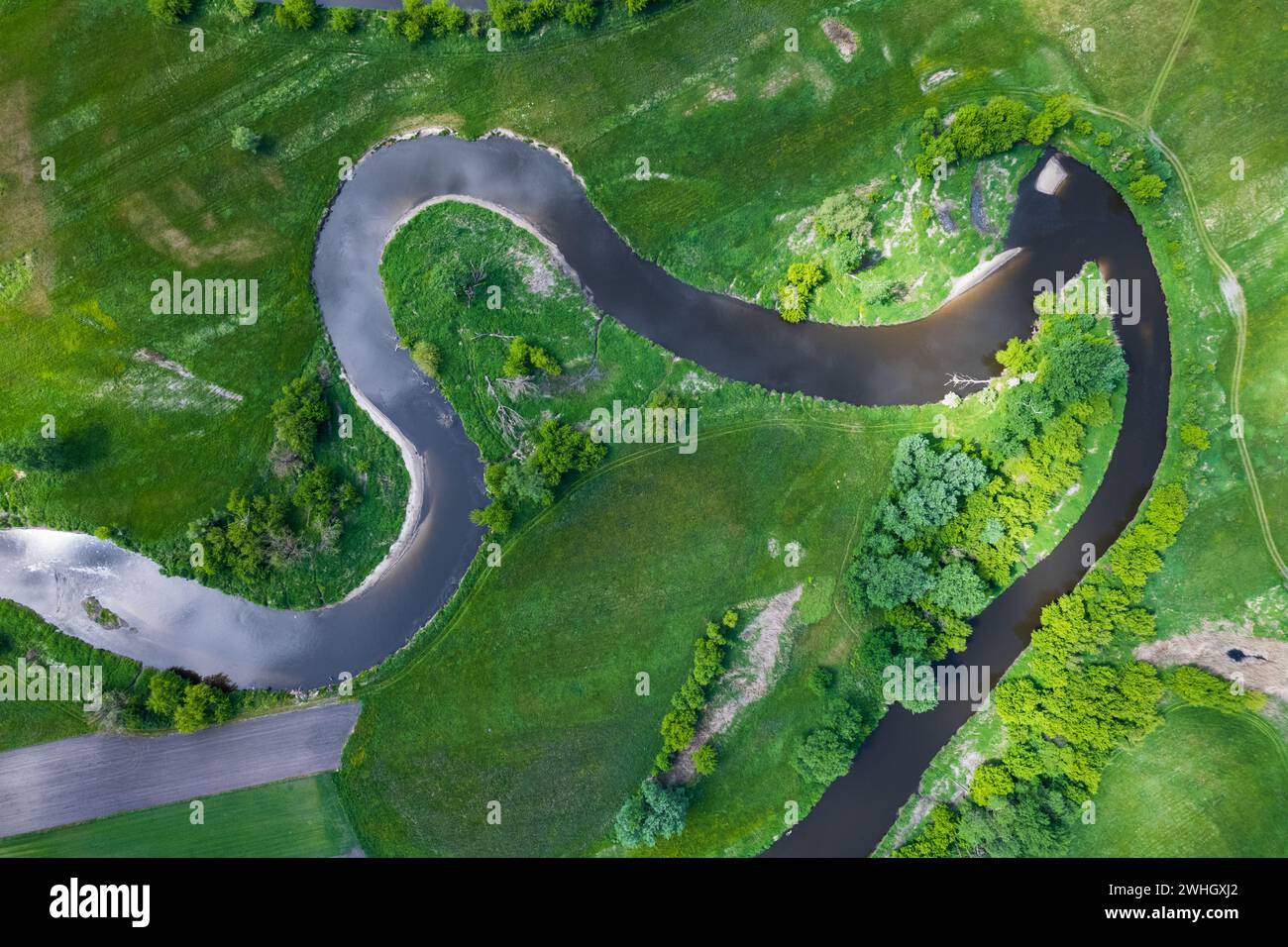 Spring landscape top view river hi-res stock photography and images - Alamy