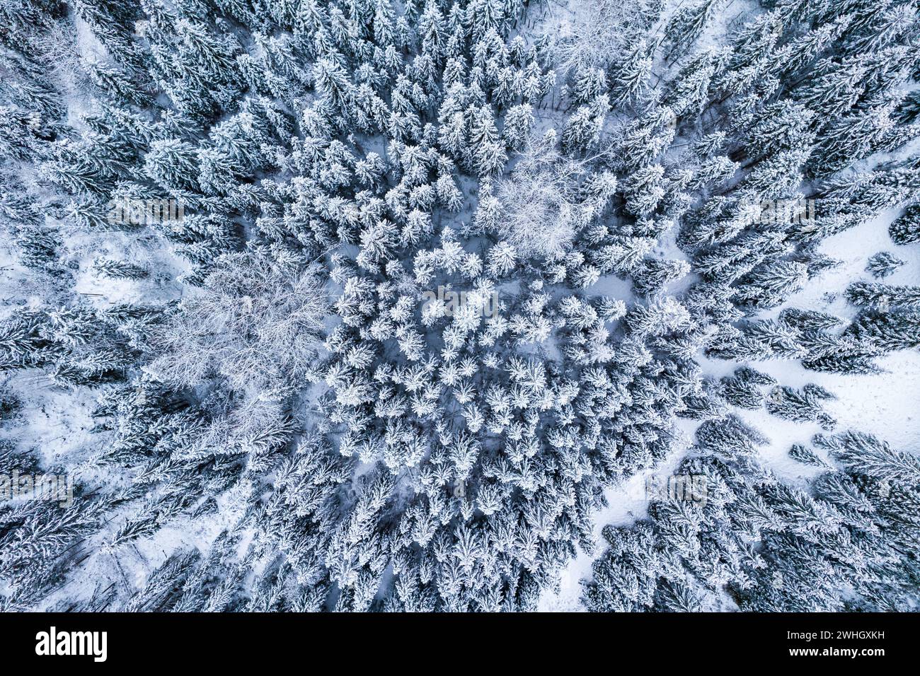 Aerial drone view snow covered hi-res stock photography and images - Alamy