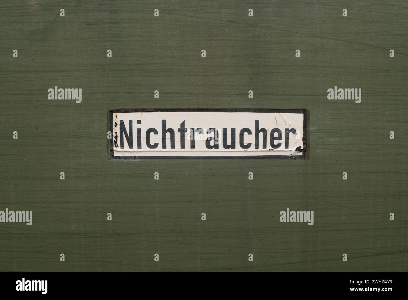 German sign no smoking in german called Nichtraucher at green ...