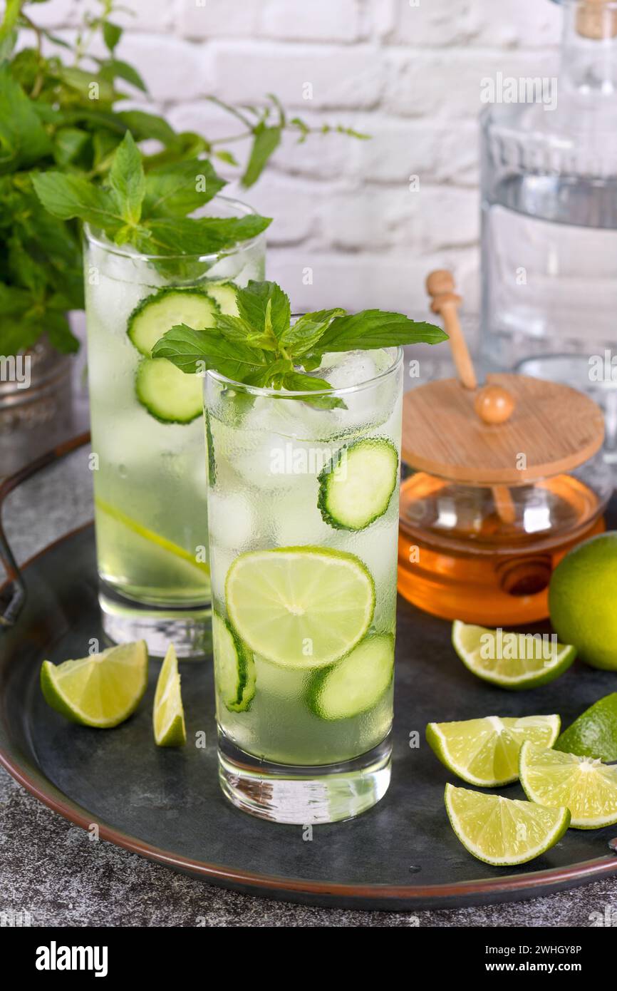 Mint Cucumber Gimlet Stock Photo - Alamy