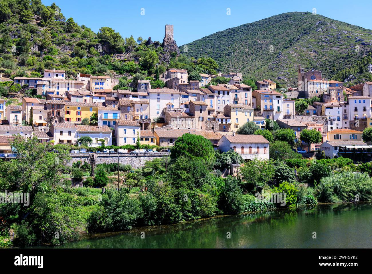Village roquebrun france south france hi-res stock photography and ...