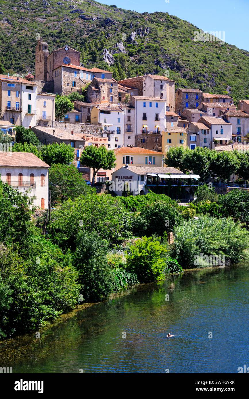 Village roquebrun france south france hi-res stock photography and ...