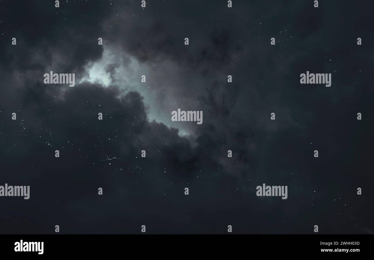 3D illustration of Deep space background, full of stars and galaxies ...