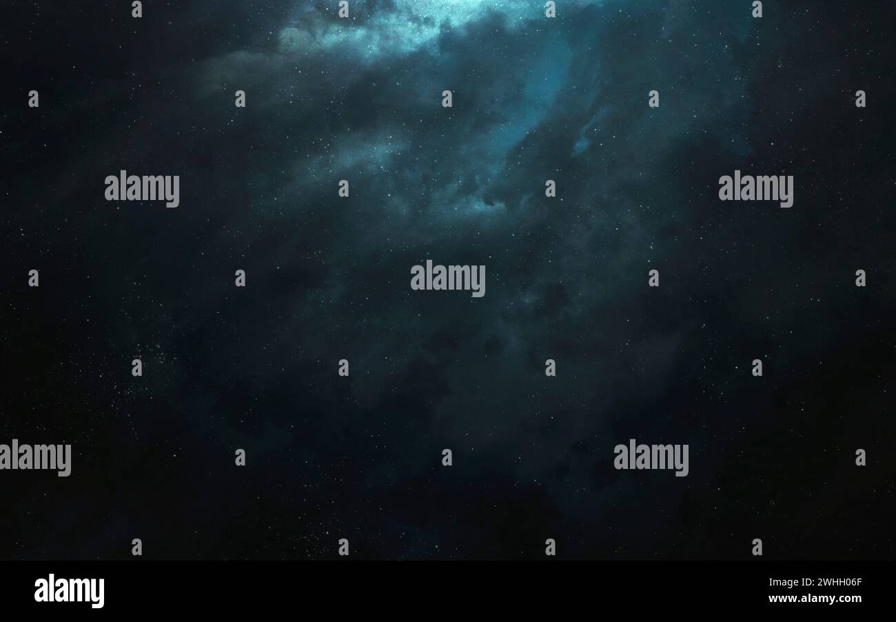 3D illustration of Deep space background, full of stars and galaxies ...