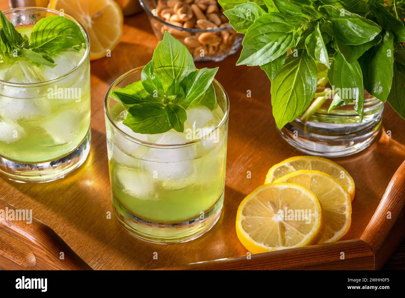 Thai Basil Gimlet Cocktail Stock Photo - Alamy