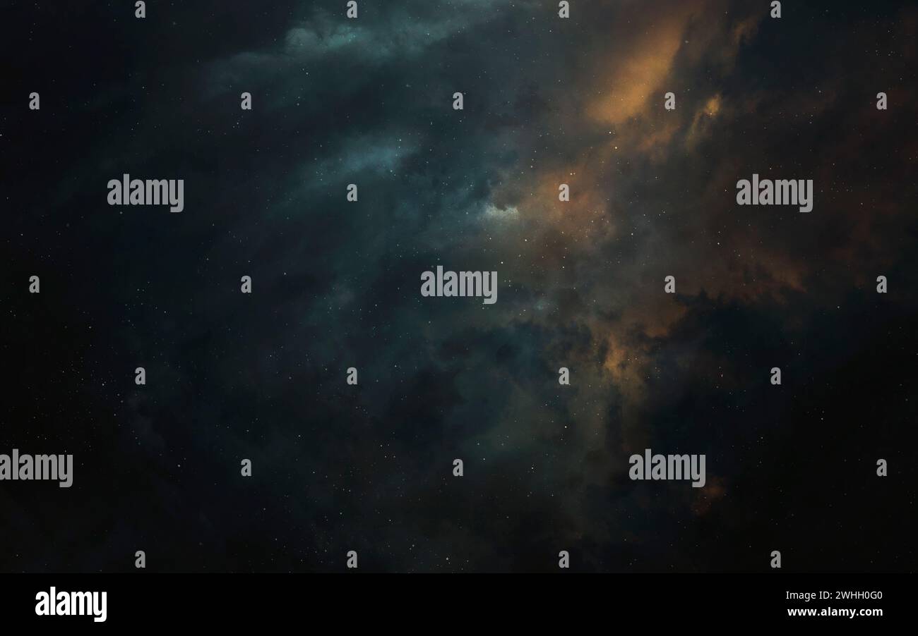 3D illustration of Deep space background, full of stars and galaxies ...