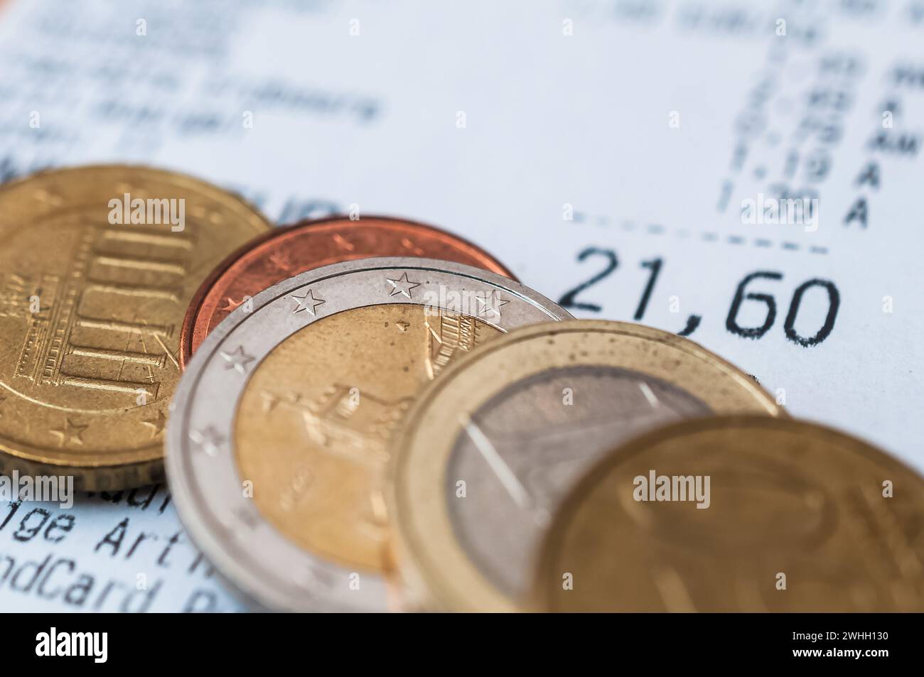 Price increases and inflation in Europe - supermarket receipts Stock ...