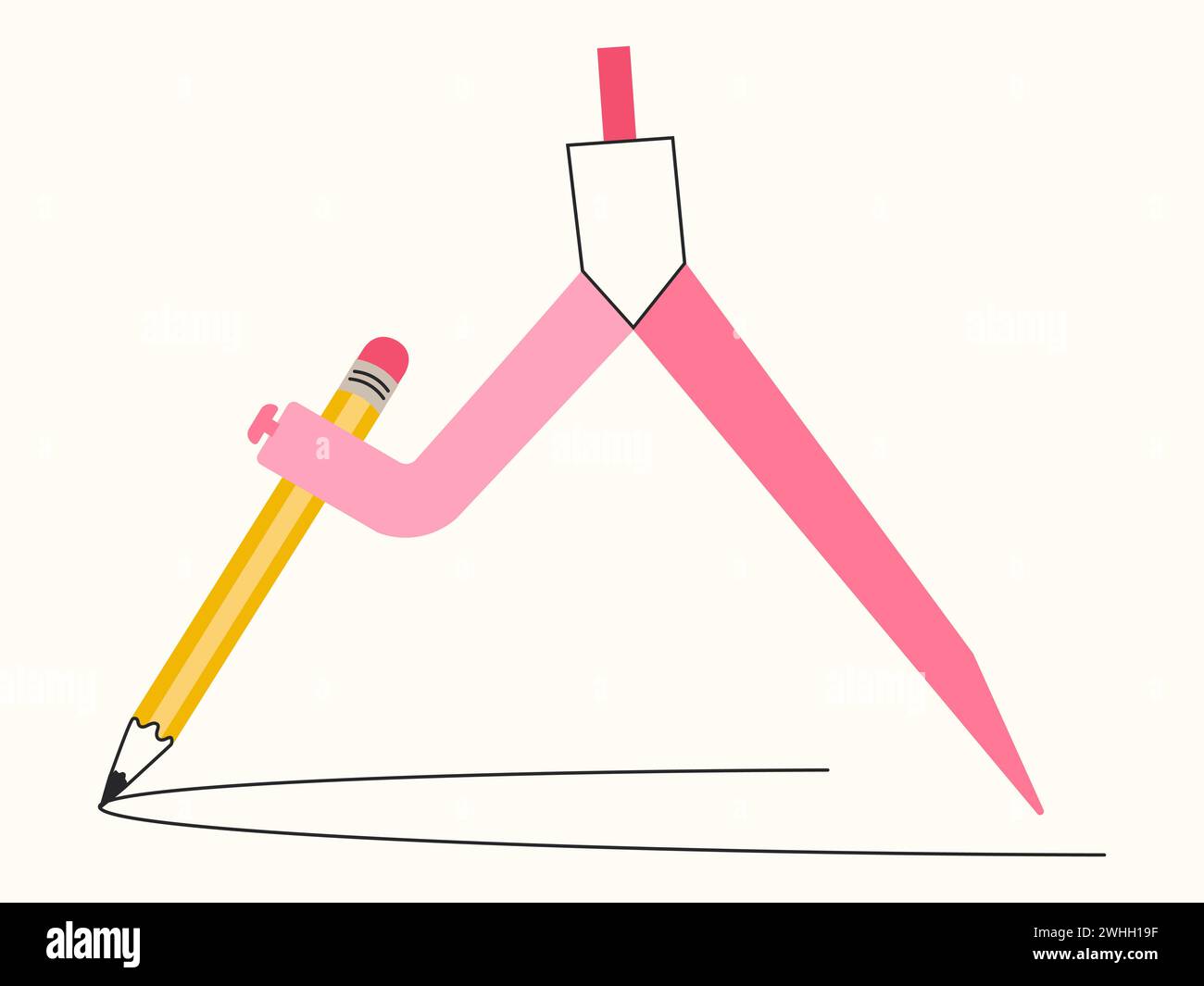 Cartoon compass school tool design Stock Vector Images - Alamy