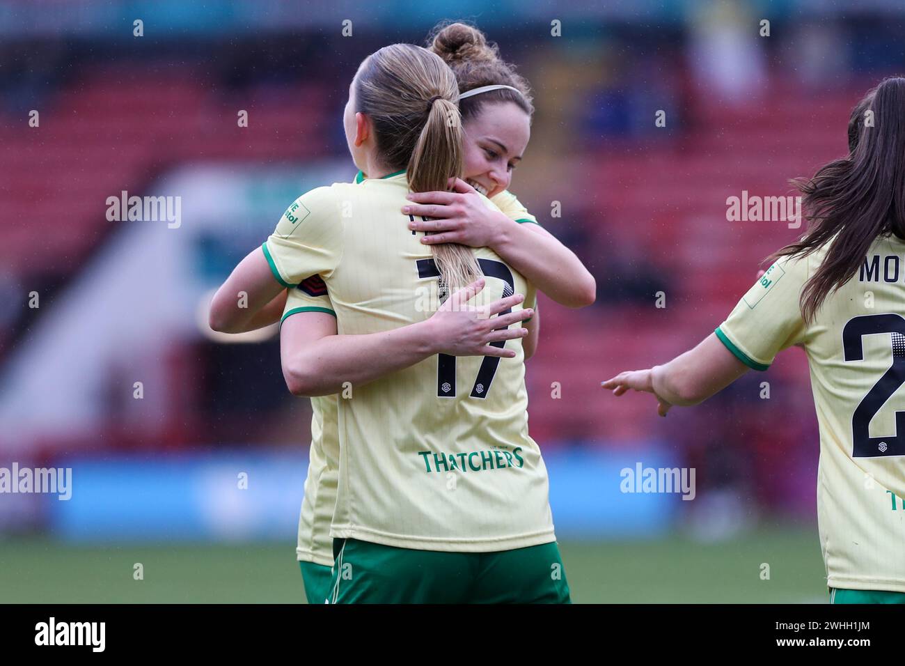 Walsall, UK. 3 February 2024. Emily Syme during the WSL fixture between ...