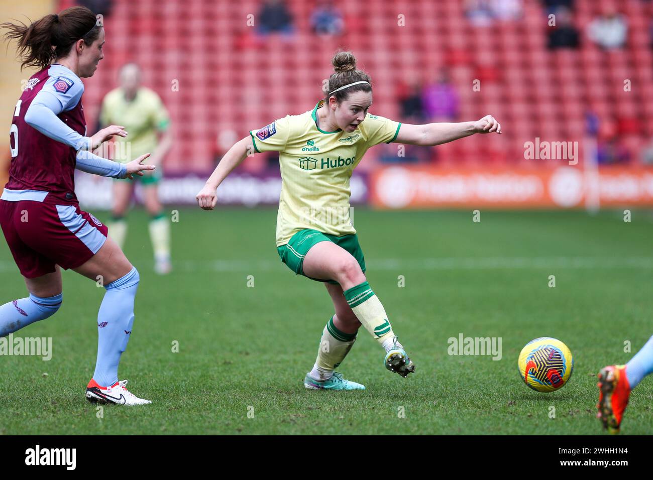 Walsall, UK. 3 February 2024. Emily Syme during the WSL fixture between ...