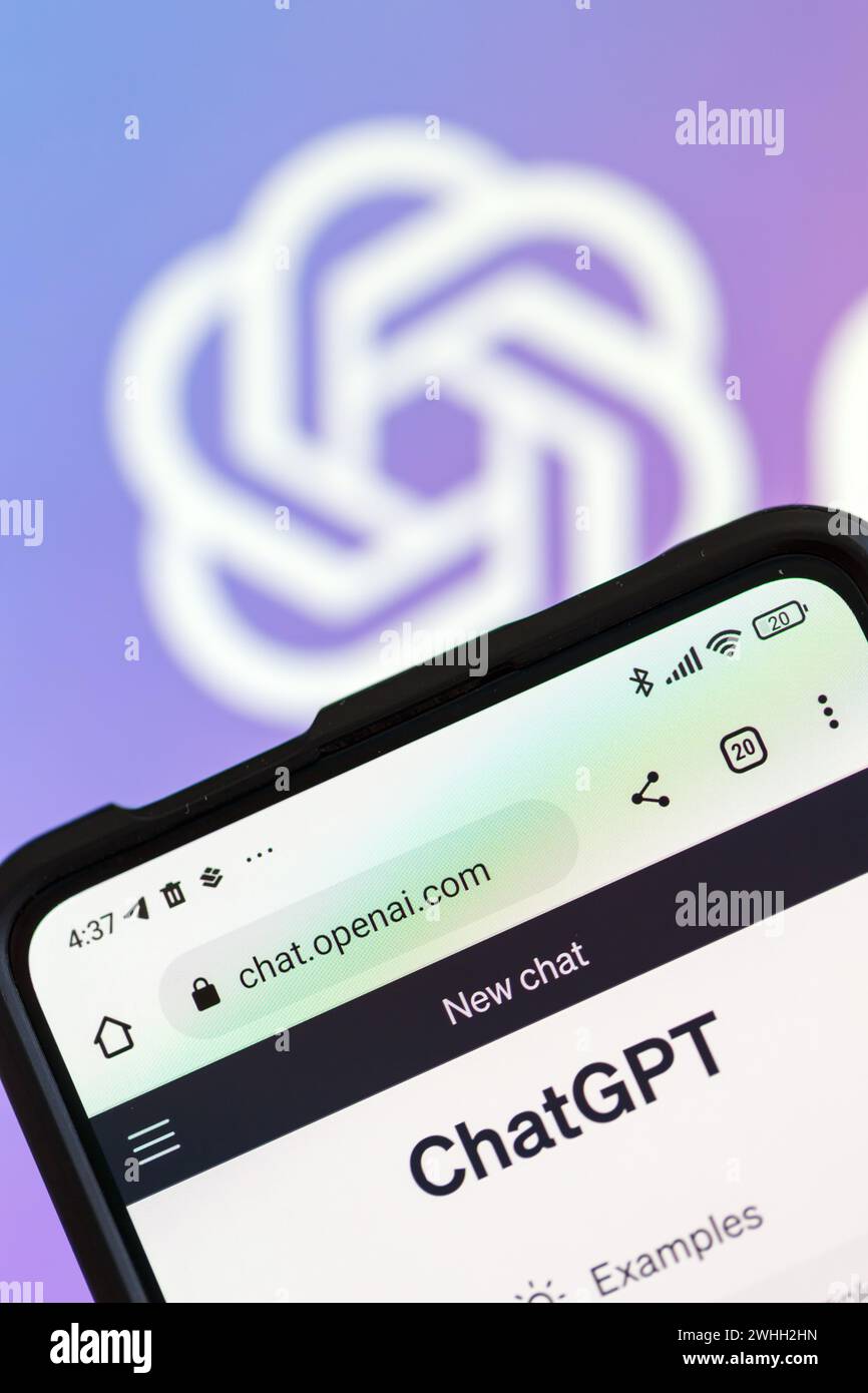 ChatGPT artificial intelligence AI Chat GPT artificial intelligence AI with logo of OpenAI ...