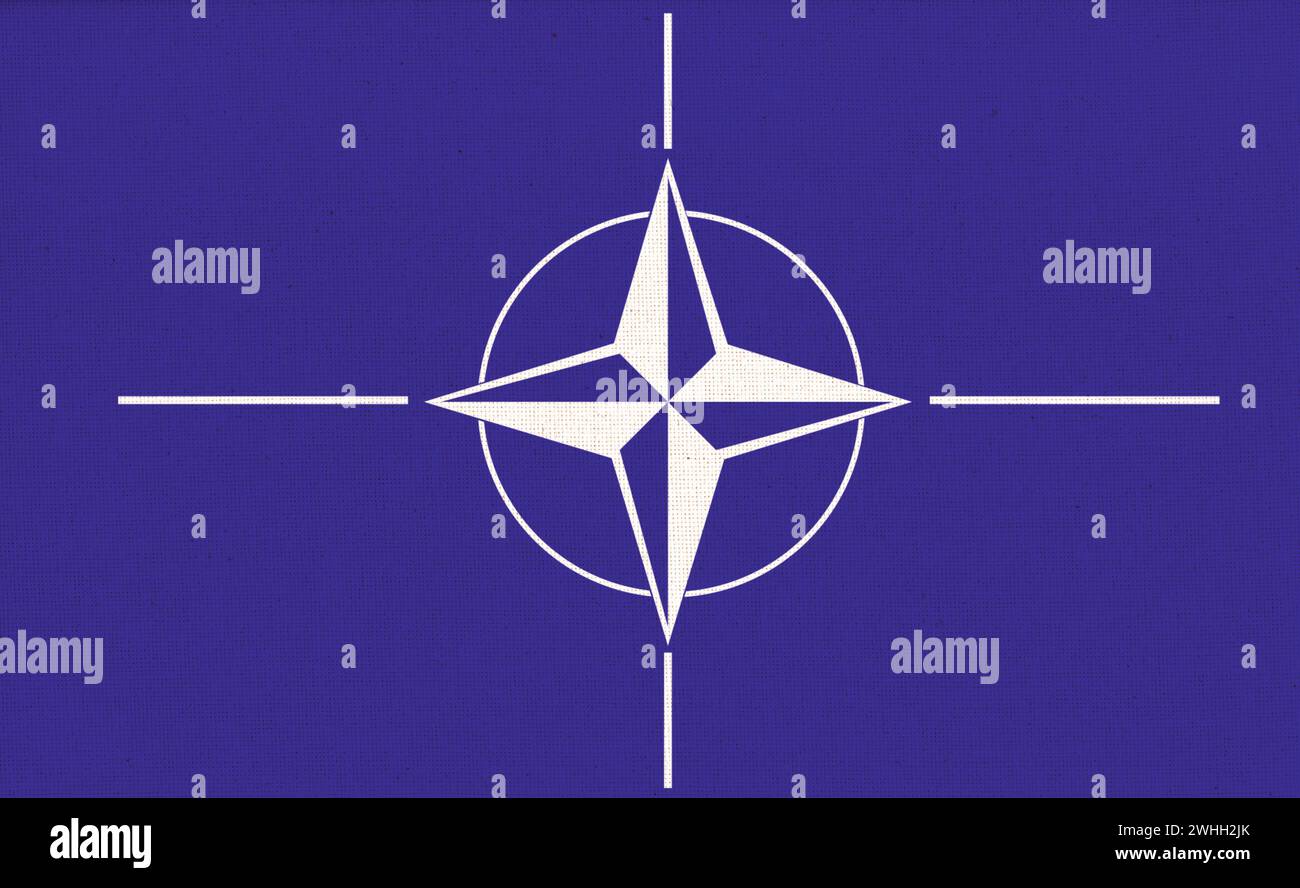 NATO North Atlantic Treaty Organization flag. NATO is international ...