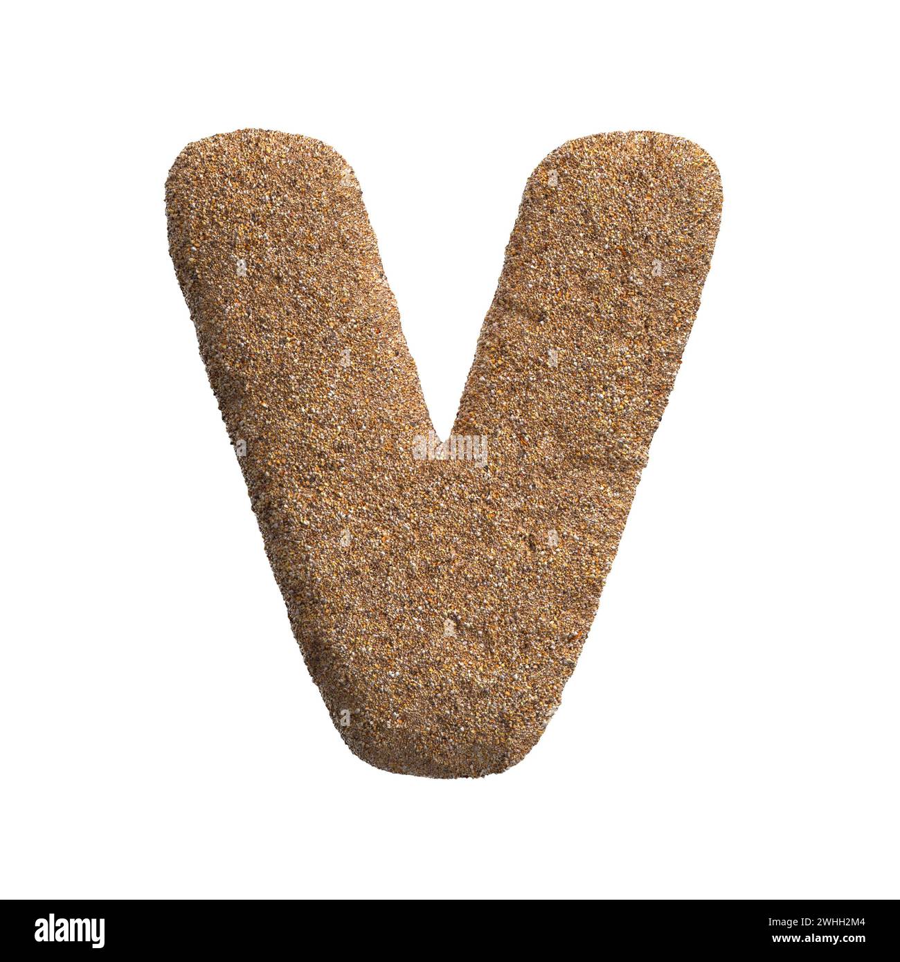 Sand letter V - Capital 3d beach font isolated on white background ...