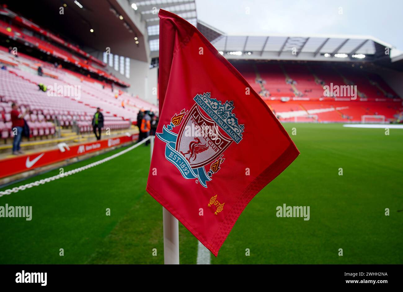 A general view of a corner flag inside the stadium before the Premier ...