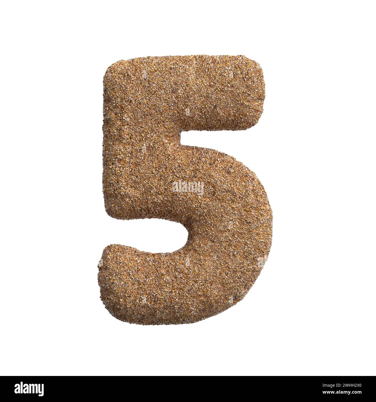 Sand number 5 - 3d beach digit - Holidays, travel or ocean concepts ...