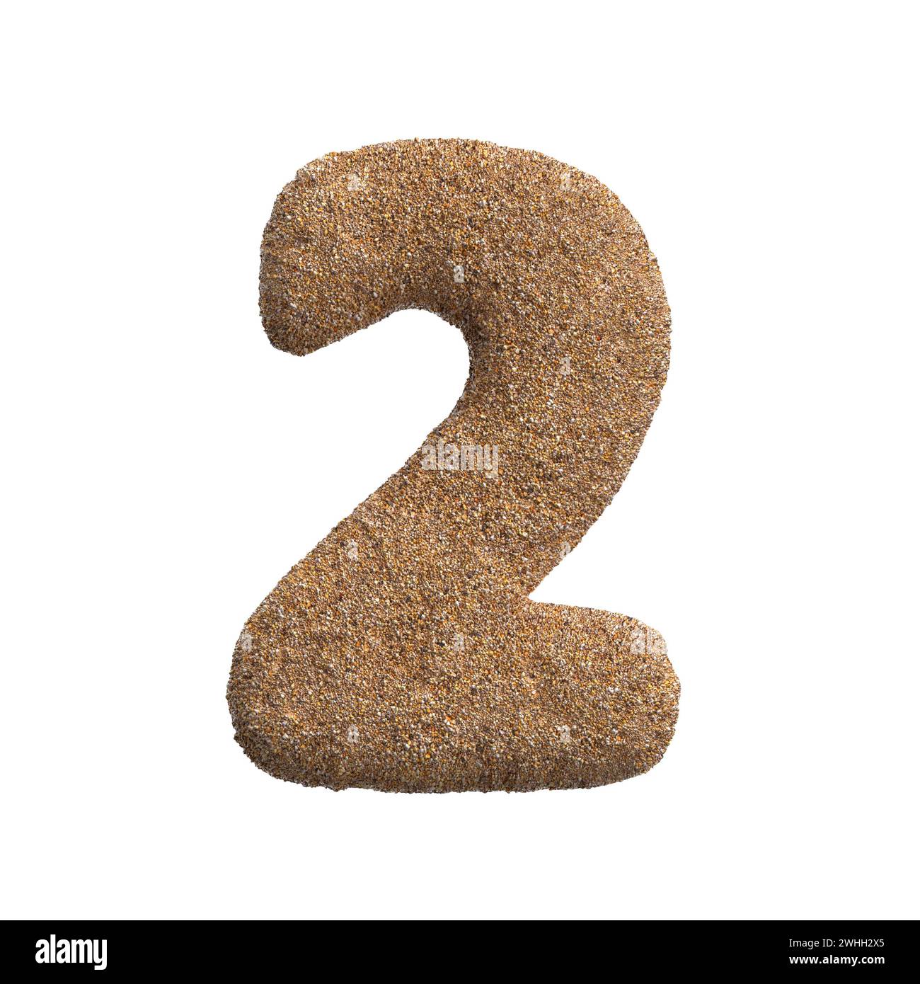 Sand number 2 - 3d beach digit - Holidays, travel or ocean concepts ...