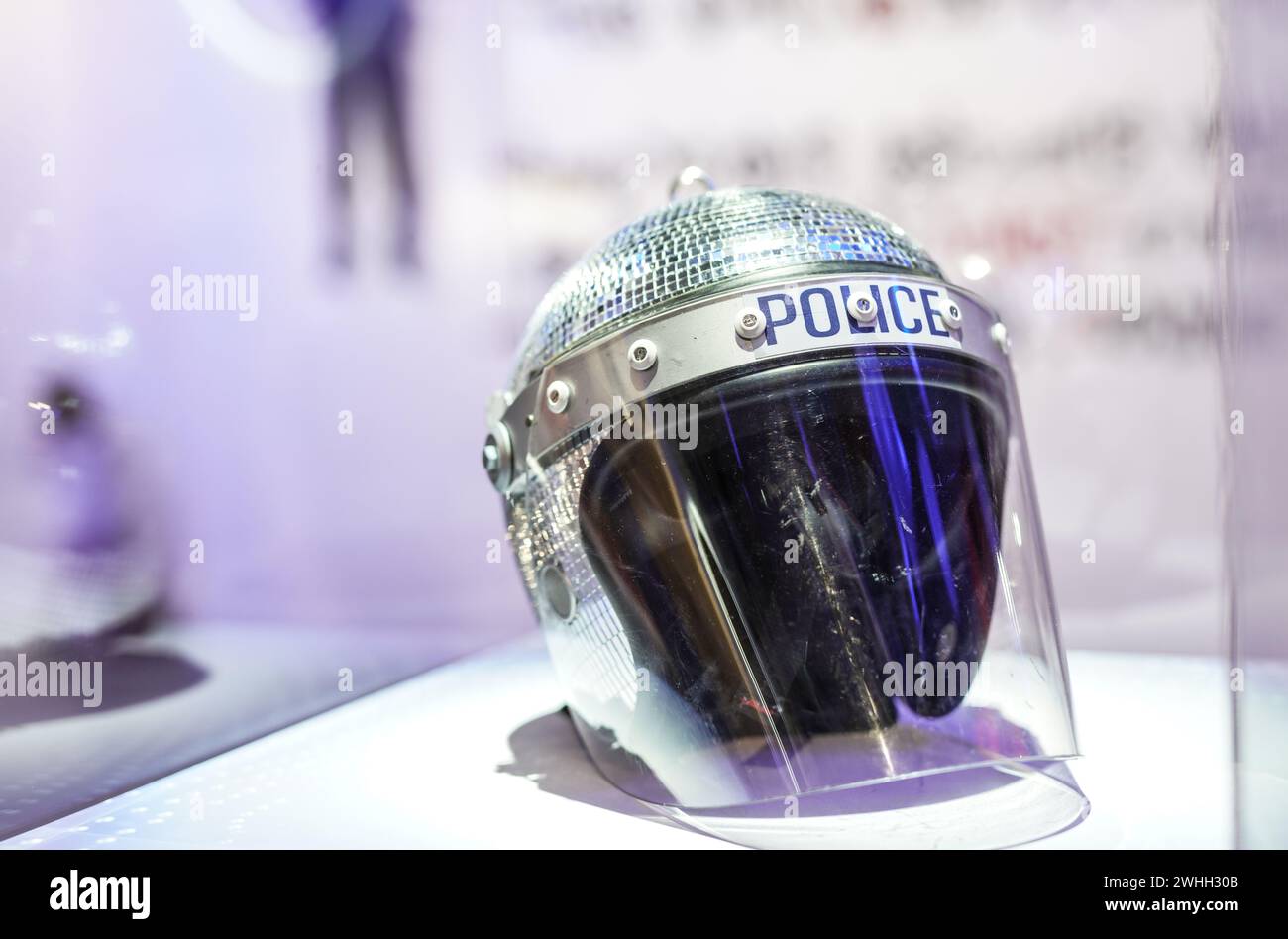 Glitter helmet of Banksy. Exhibition in Poland 2021 Stock Photo - Alamy
