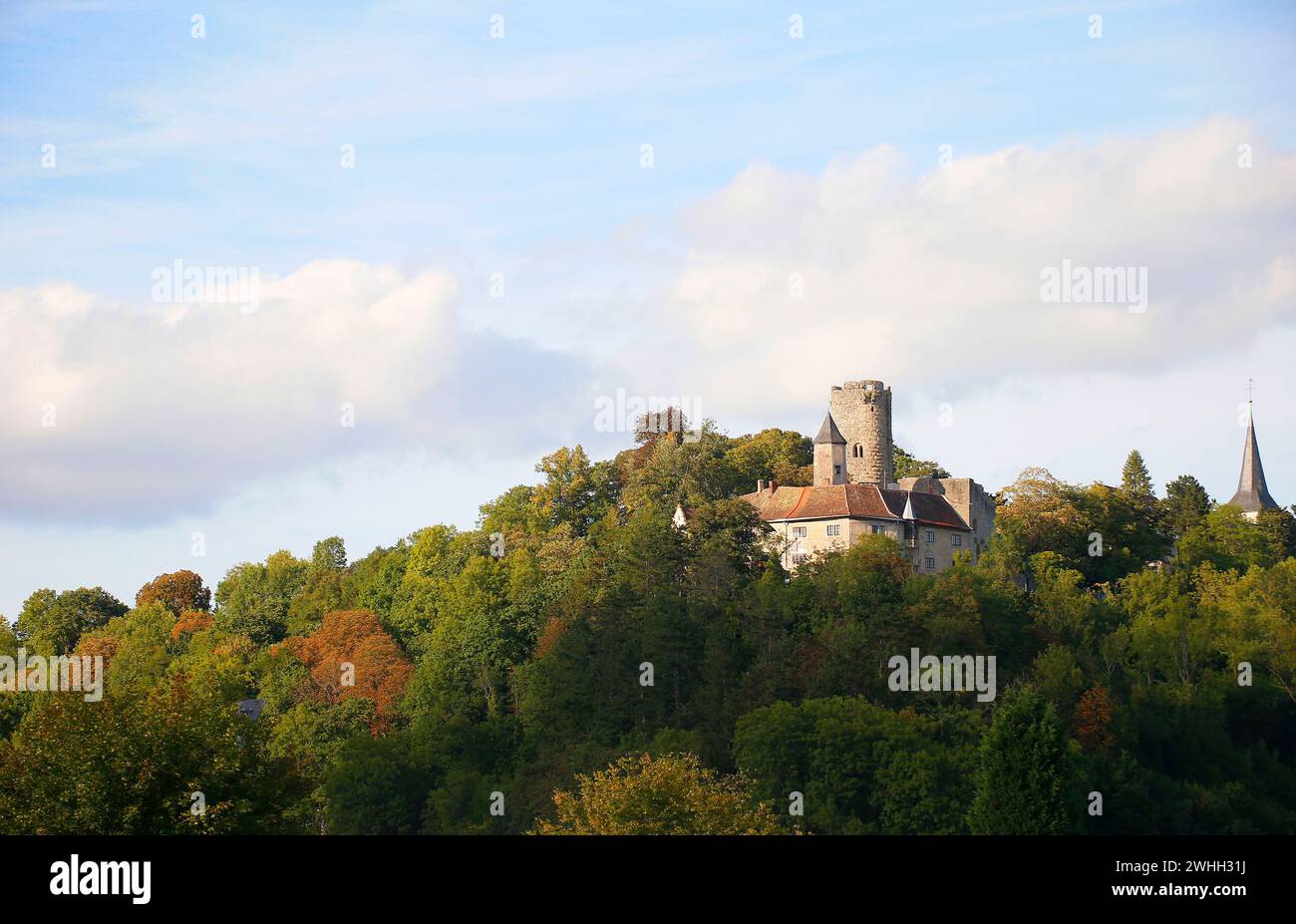 The medieval Castle Krautheim, Hohenlohe, Baden-WÃ¼rttemberg in Germany ...