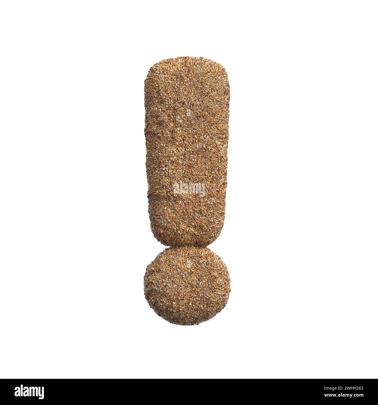 Sand exclamation point - 3d beach symbol - Holidays, travel or ocean ...