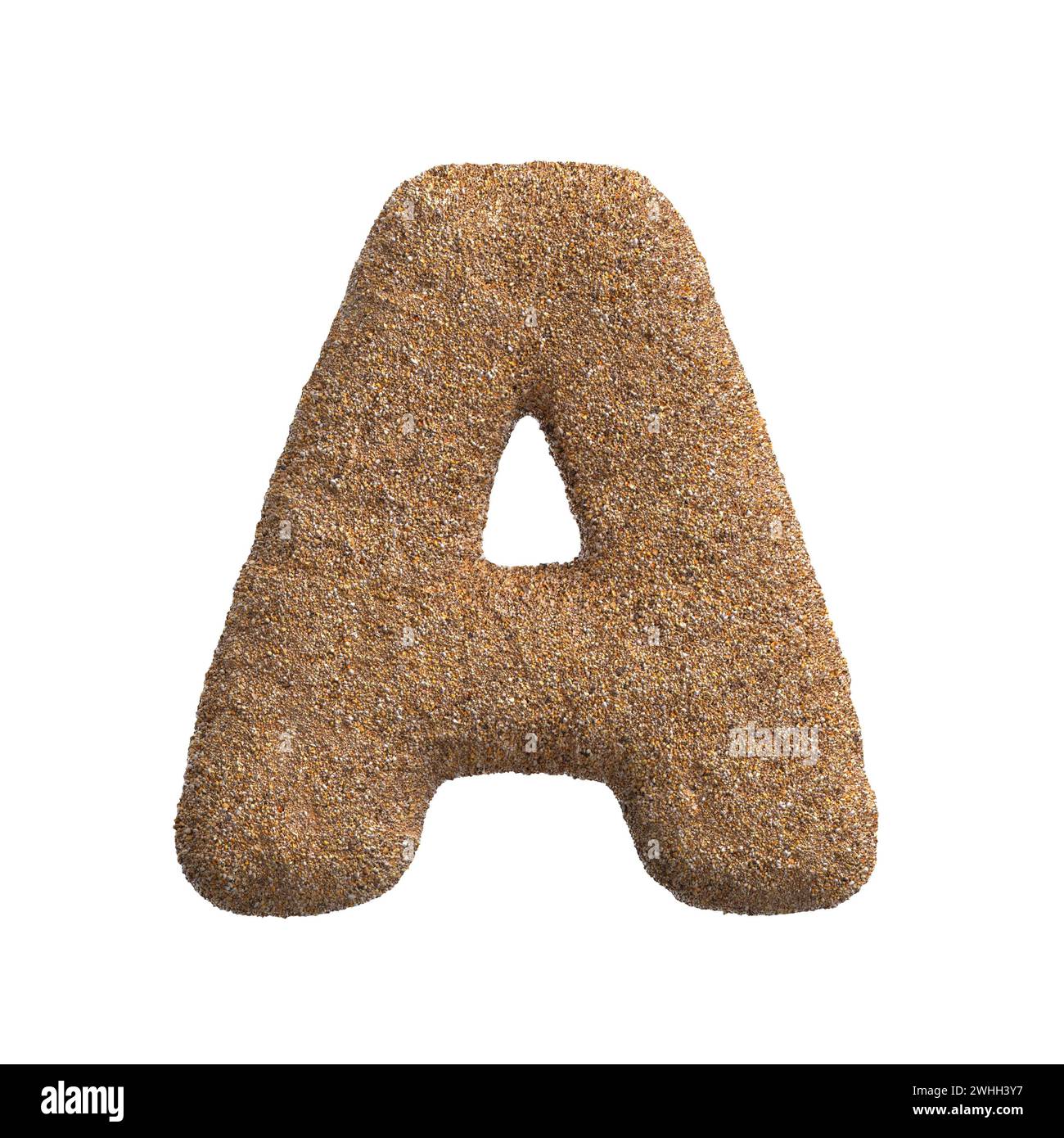Sand letter A - Capital 3d beach font isolated on white background ...