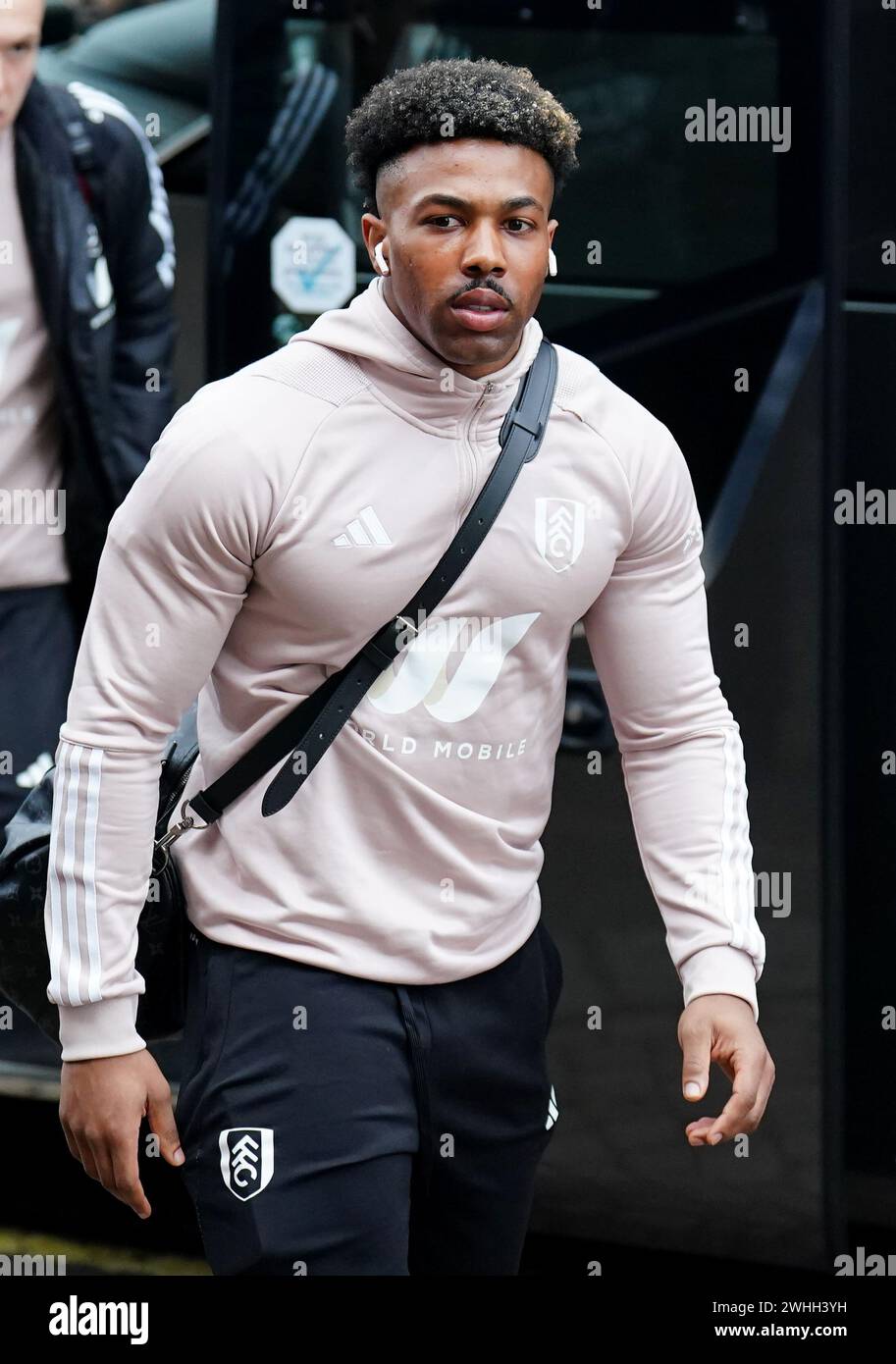 Fulham's Adama Traore arrives at the ground ahead of the Premier League ...