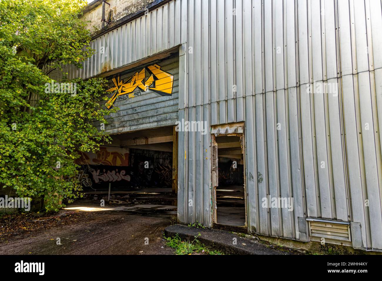 Exterior, Outbuilding Detail with Graffiti at the Derelict Torridge ...