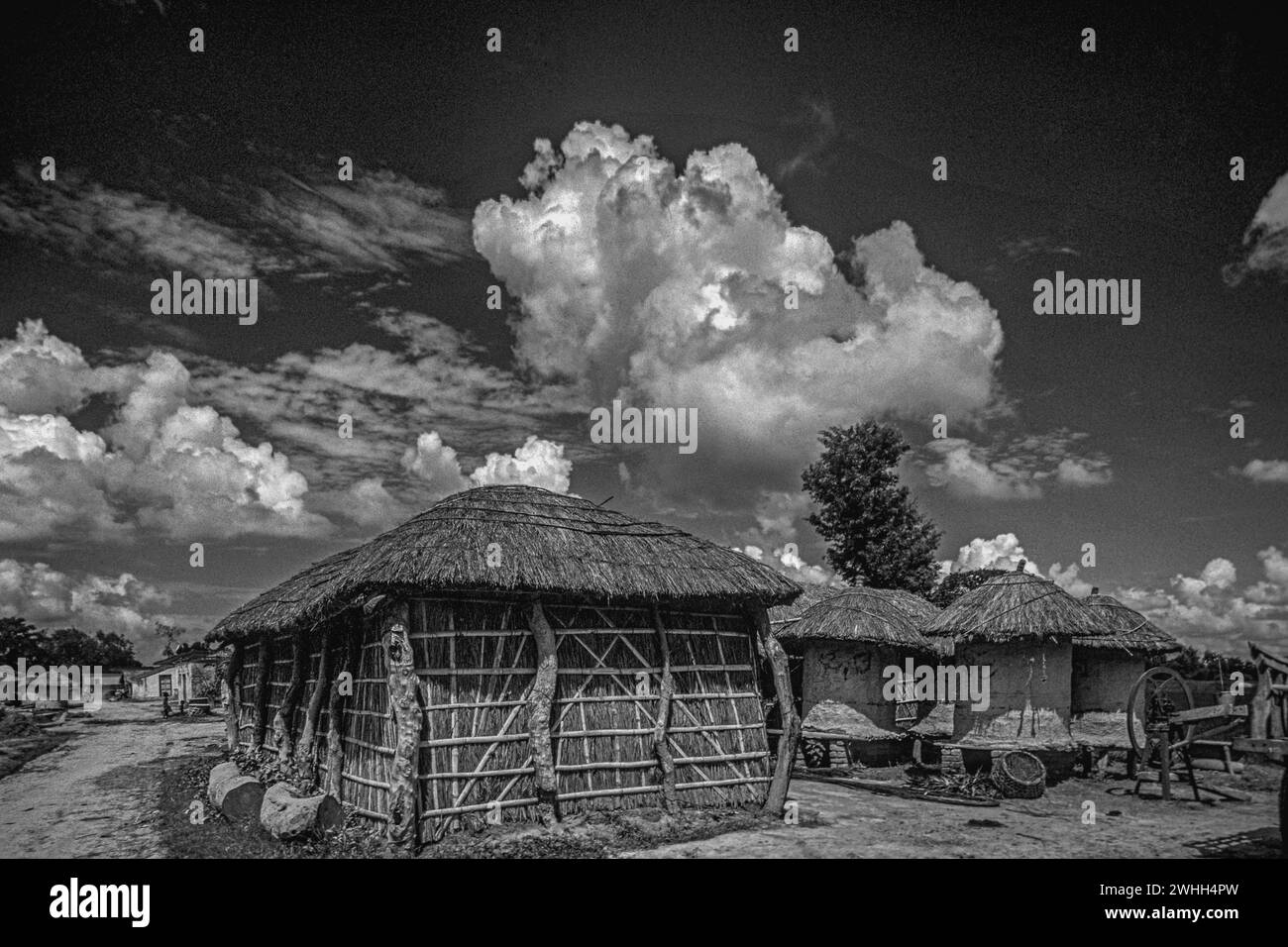 03 04 2019 Vintage Old Black and White Photo of Village House Phoolwari ...