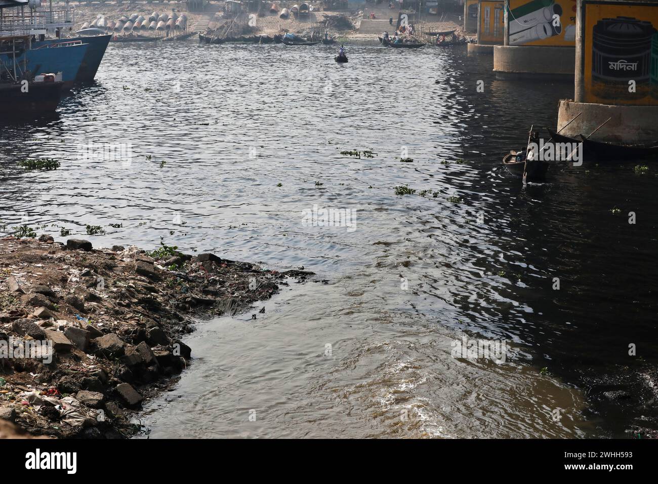 Dhaka, Bangladesh - February 10, 2024: Once the lifeline of the Dhaka ...