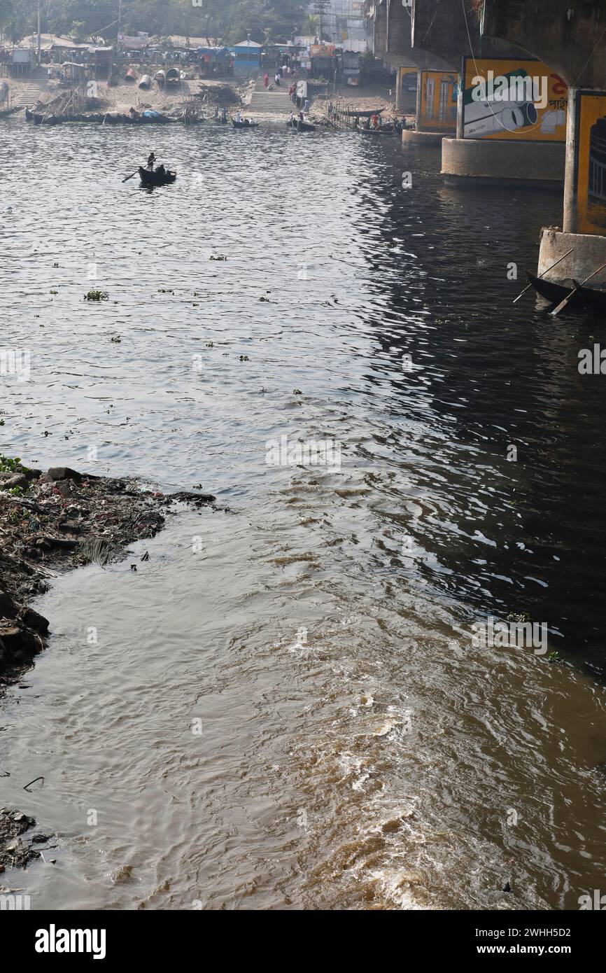 Dhaka, Bangladesh - February 10, 2024: Once the lifeline of the Dhaka ...