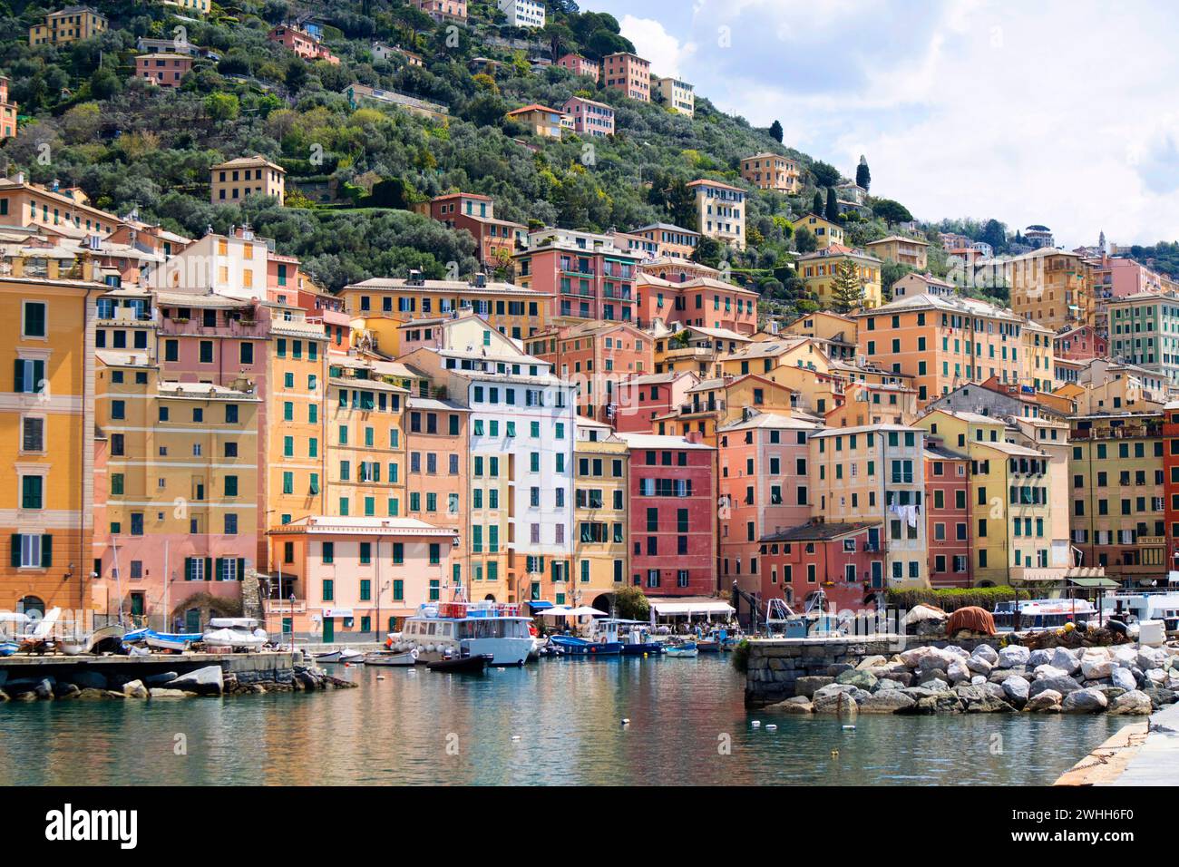 The characteristic village of Camogli Genoa Italy Stock Photo - Alamy