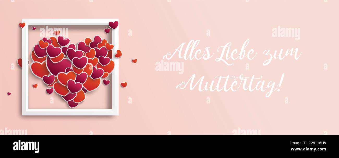 German text Alles Liebe zum Muttertag, translate Happy Mothers Day. Eps ...