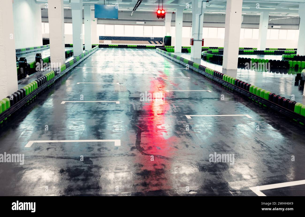 The Texture and Colors of Tracks in Indoor Go-Kart Racing Stock Photo ...