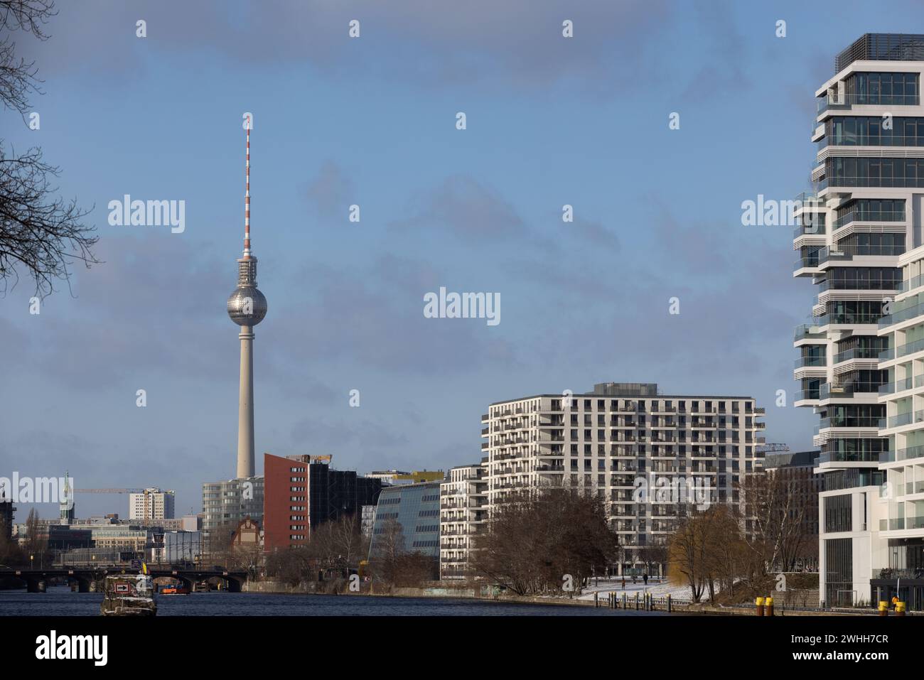 Modern buildings near Spree river in German capital city Berlin Stock ...
