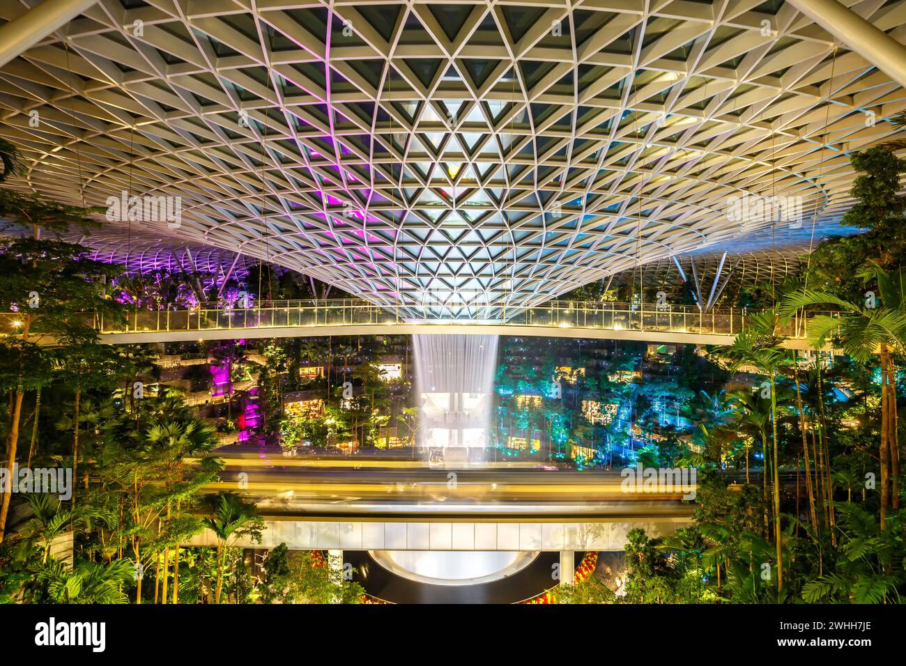Changi, Singapore - February 2, 2023: Waterfall At Jewel Changi Airport ...