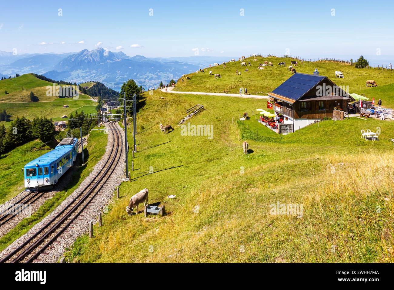 Rigi, Switzerland - August 11, 2023: Rigi Railway In The Alps In Rigi ...