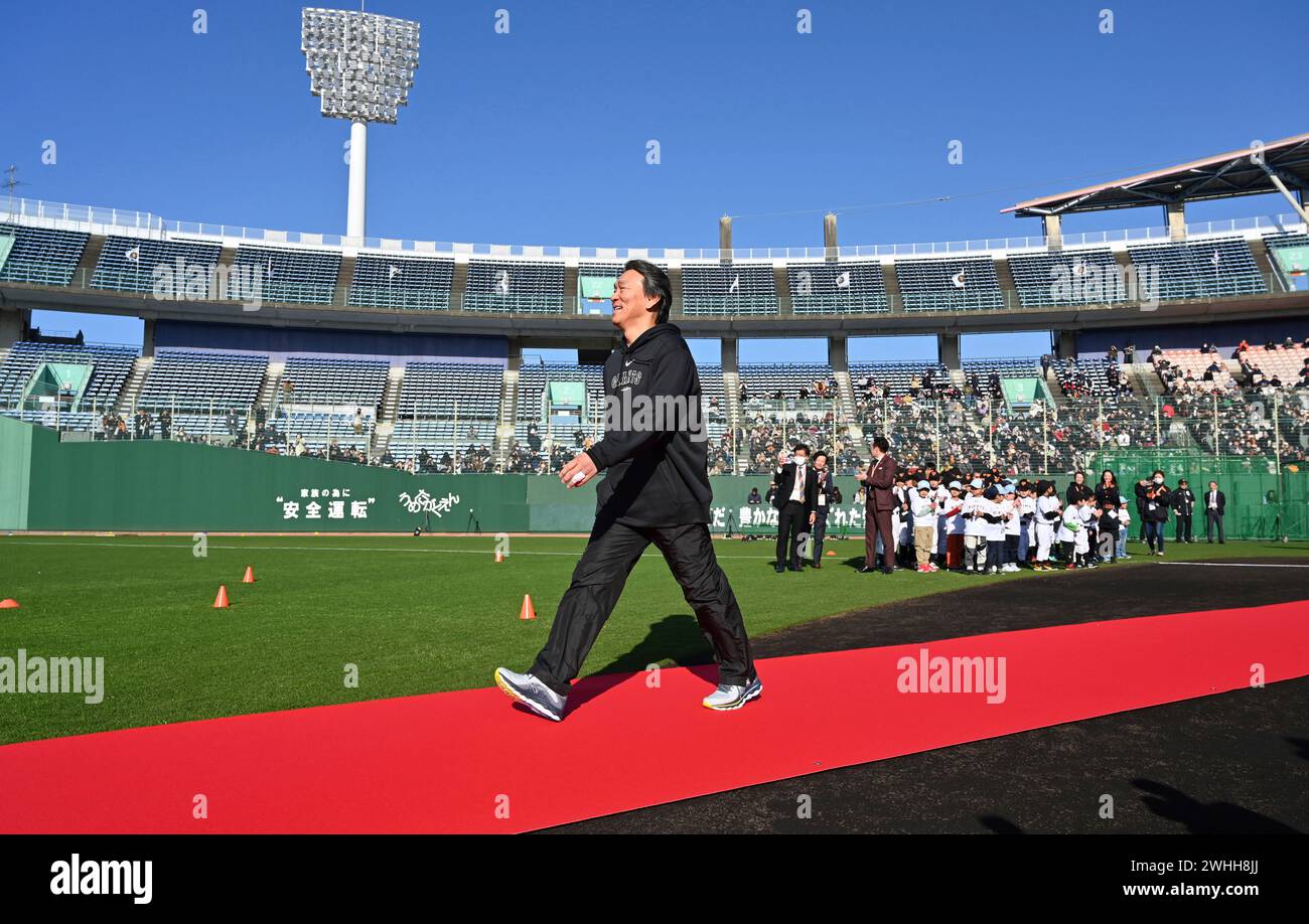 Japanese Hideki Matsui, retired former New York Yankees outfielder, walks on a red carpet ot ...