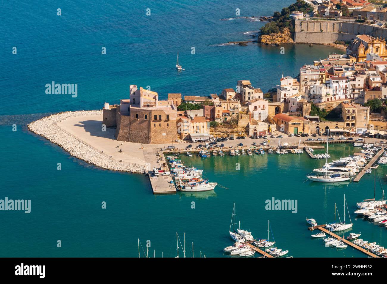 The Arab Norman castle of Castellammare del Golfo, Sicily Stock Photo ...