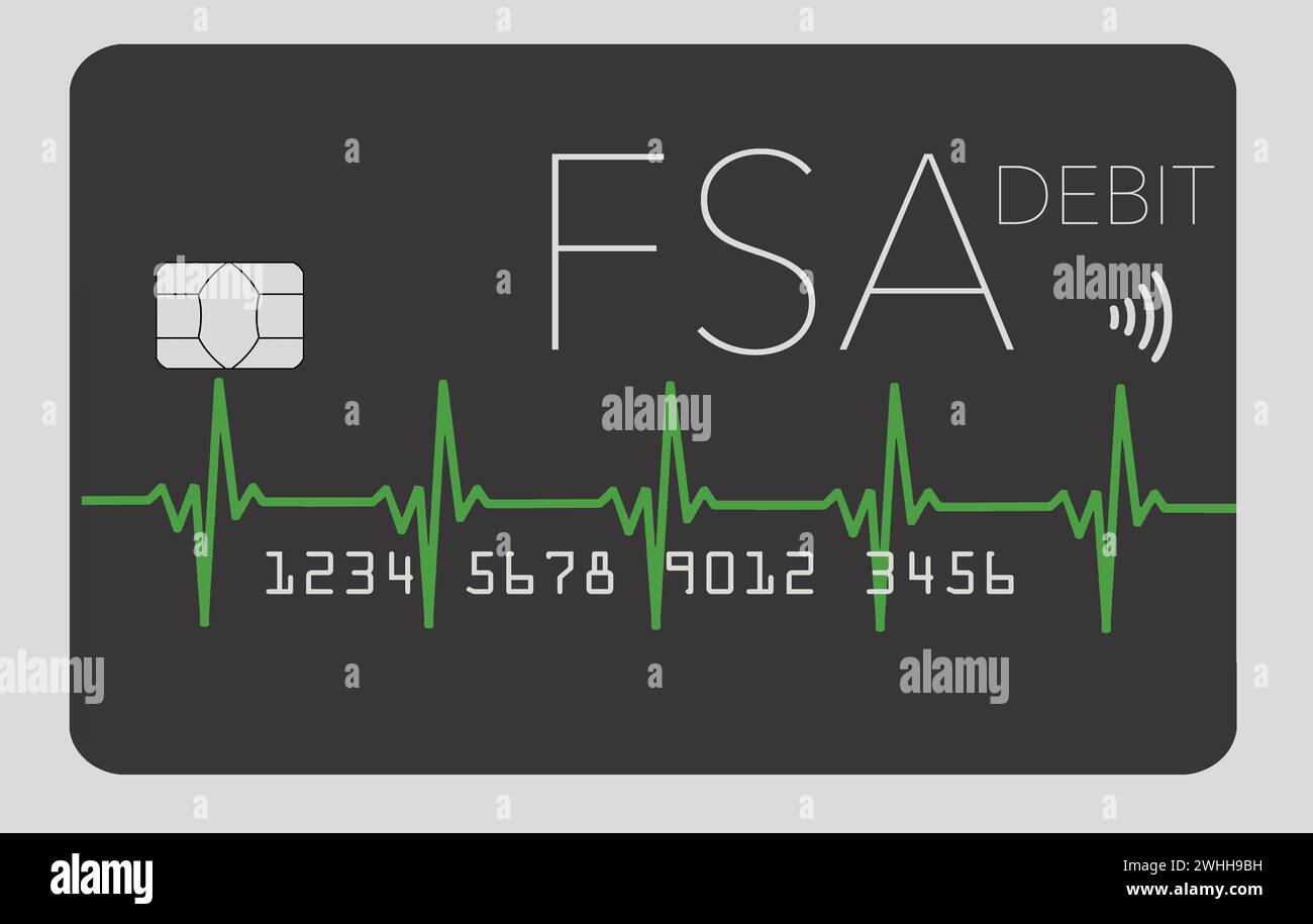 EKG chart graph lines decorate this flexible spending account debit ...
