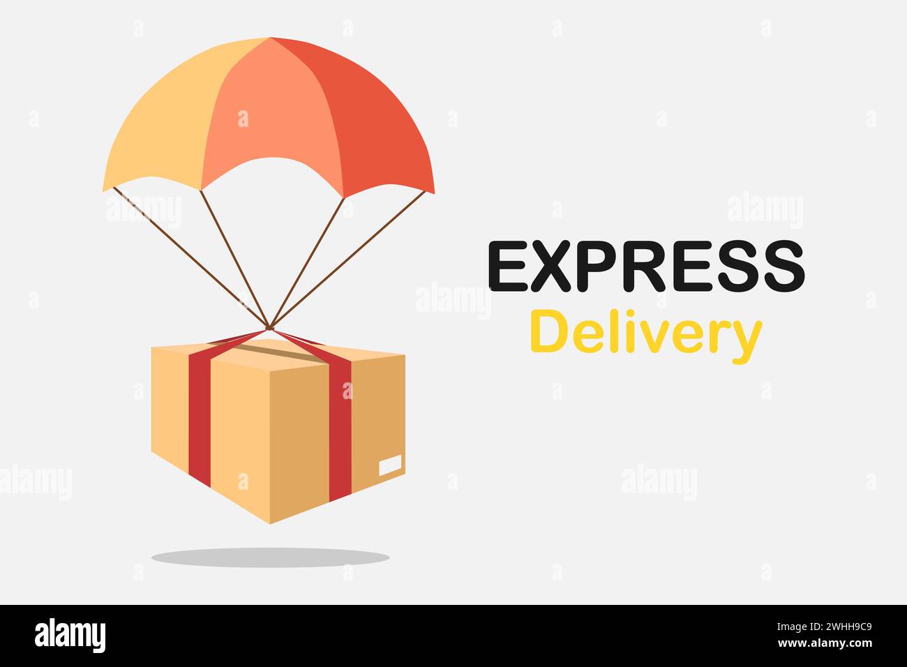 Air delivery service. Box package with parachute. Online fast delivery ...