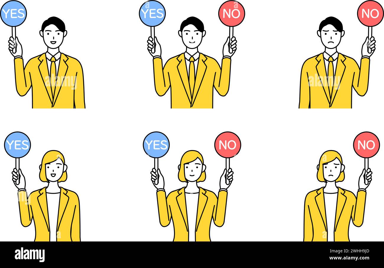 Simple line drawing illustration of a man and a woman in a suit, with ...