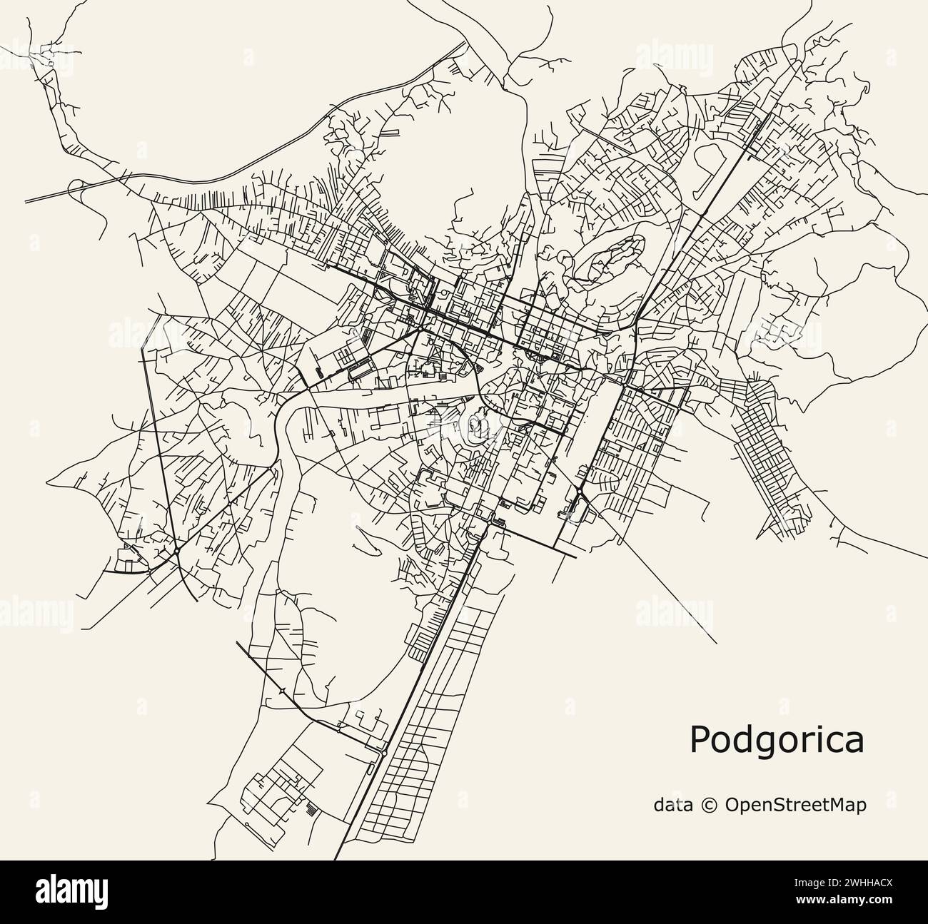 Podgorica road Stock Vector Images - Alamy