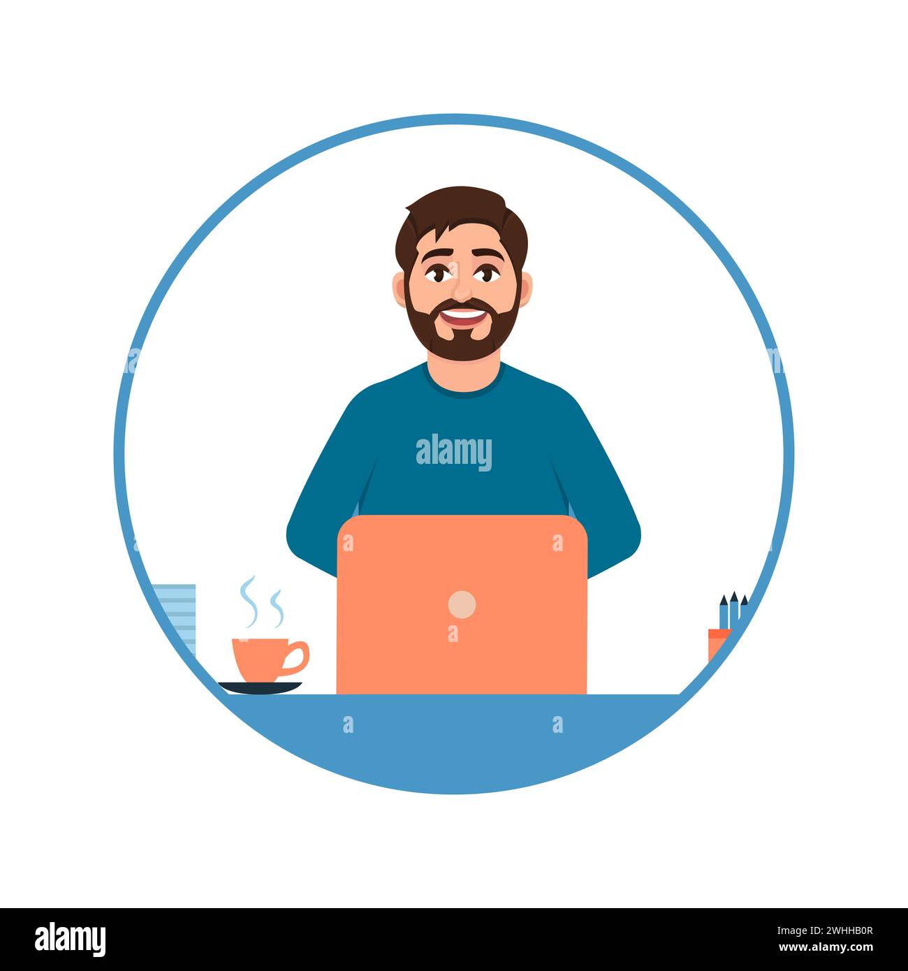 Businessman character avatar laptop vector Cut Out Stock Images ...