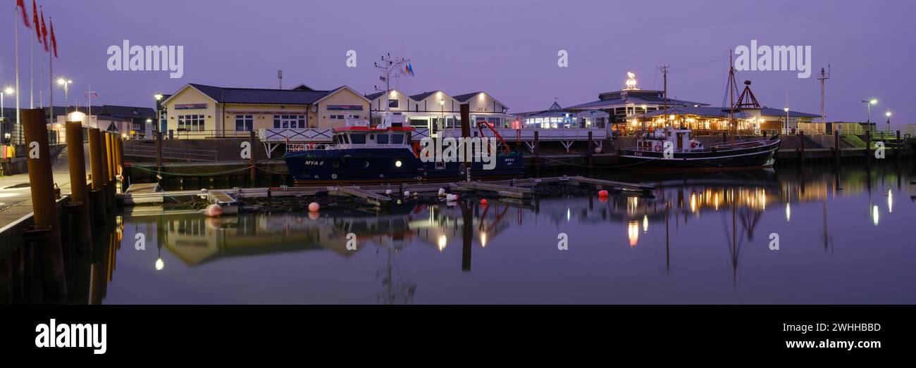 Lighted harbor of List, Sylt Stock Photo - Alamy