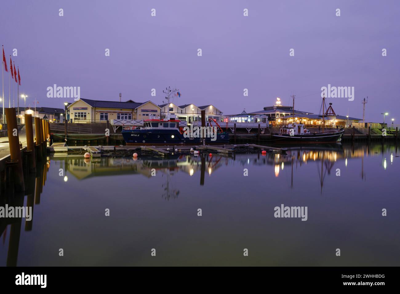 Lighted harbor of List, Sylt Stock Photo - Alamy