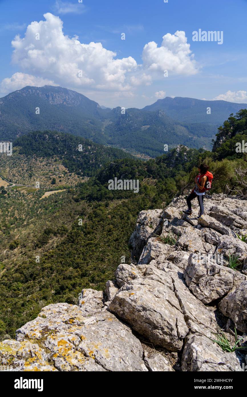 Hiker with backpack Stock Photo - Alamy
