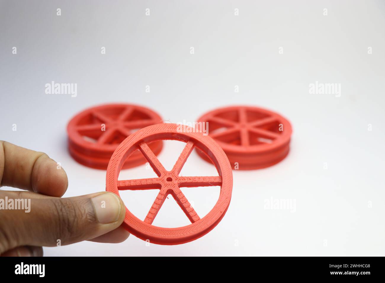 Wheels for making various hobby robotic projects held in the hand Stock ...