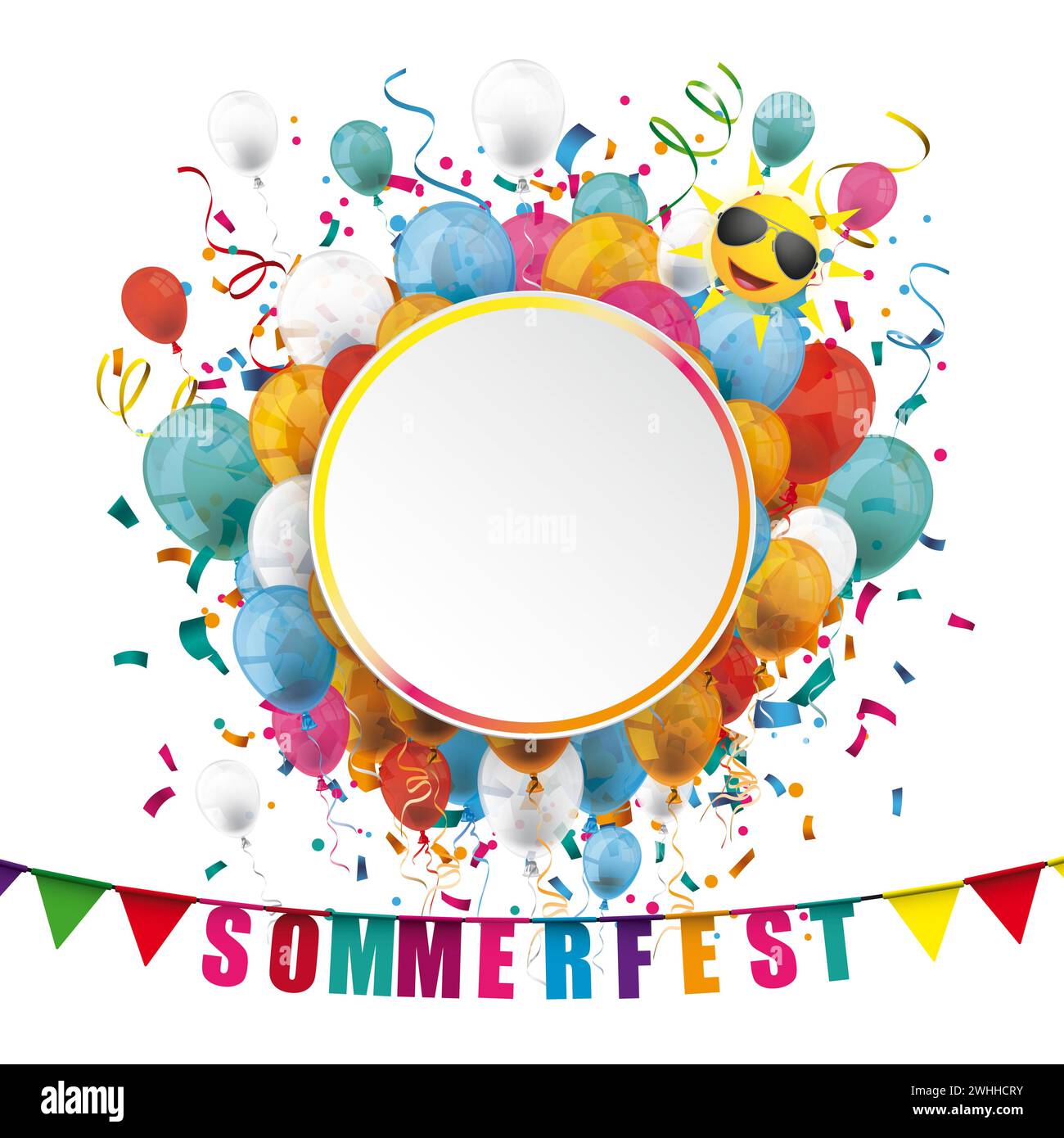 German text Sommerfest, translate Summer Fair. Eps 10 vector file Stock ...