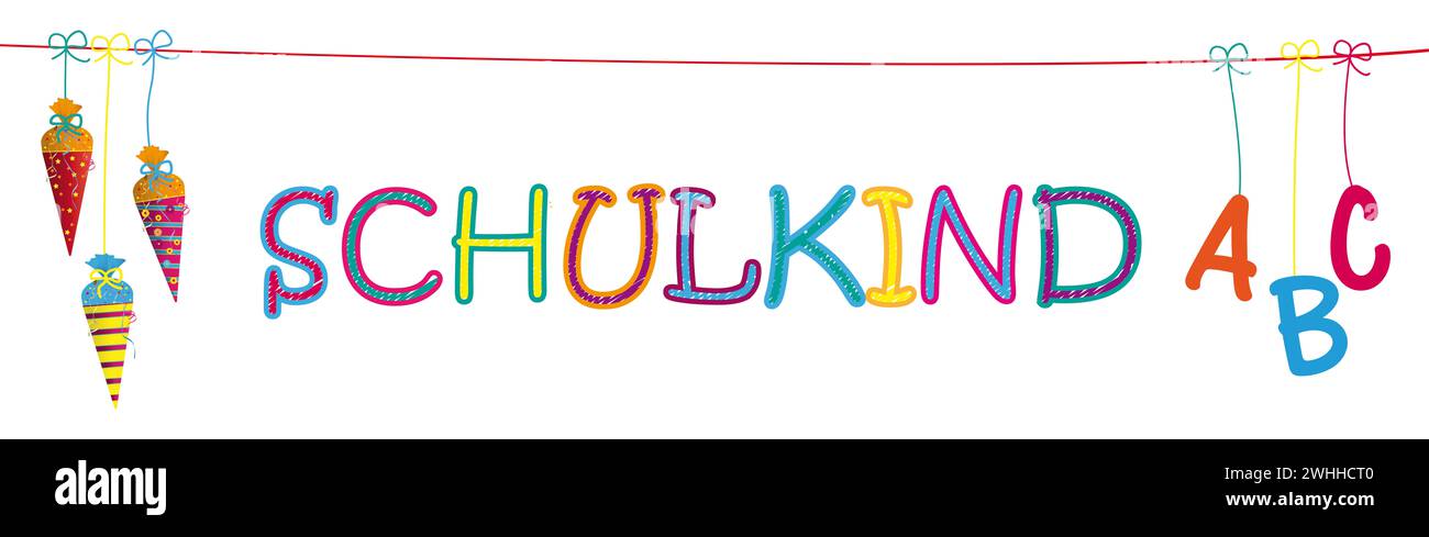 Schulkind schulkind illustration Cut Out Stock Images & Pictures - Alamy