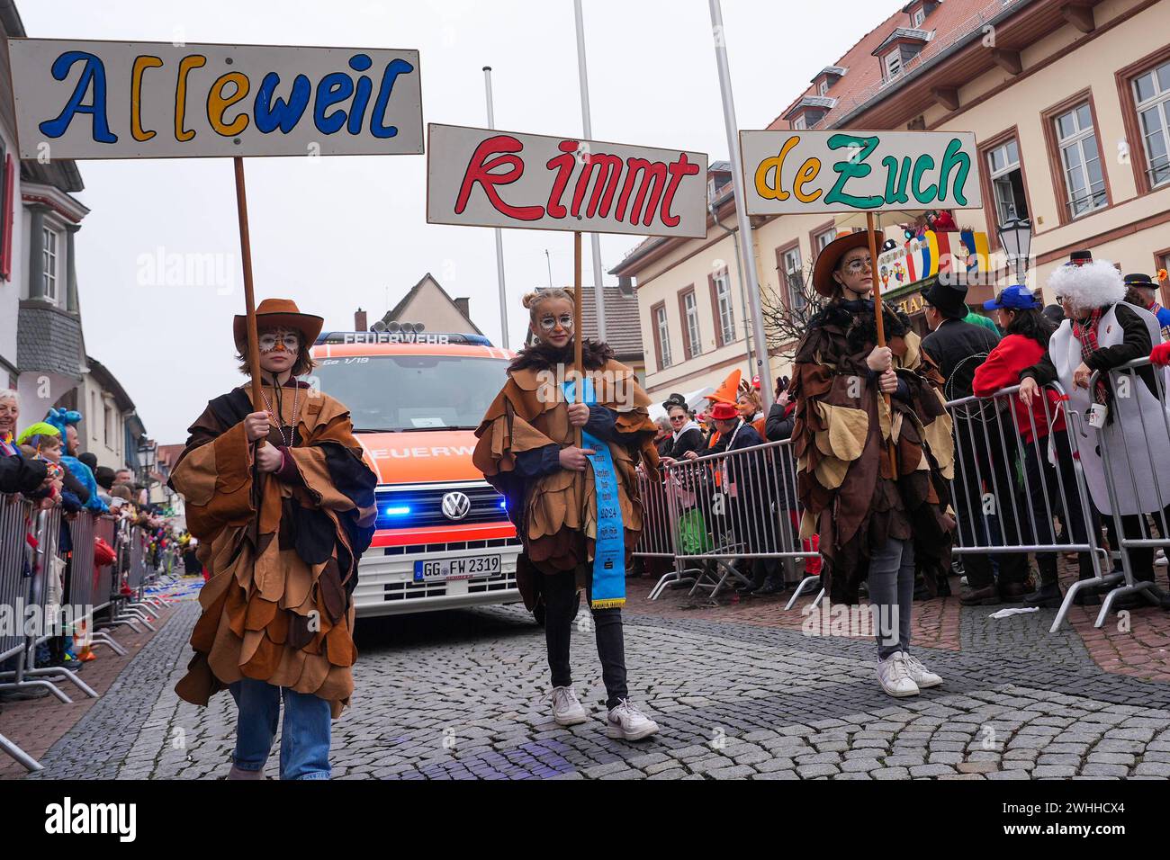 Spitze des Umzugs der Gernsheimer Straßenfastnacht - Gernsheim 10.02. ...